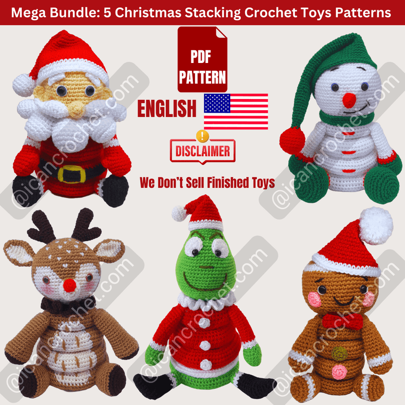 Amigurumi Bundle: Christmas Stacking Toys Crochet Patterns – ICANCROCHET